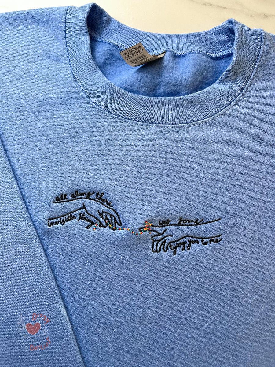 Rainbow Invisible String Crewneck LIMITED EDITION – Dizzy Dahlias